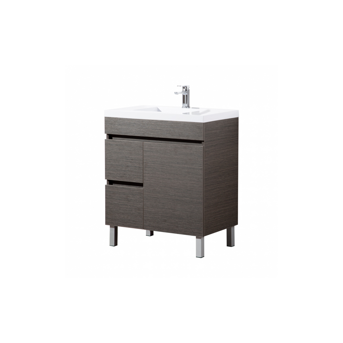 EVIE Floor Vanity 750 mm – Dark Brown PVC | Bathroom Vanity – Ava Home ...