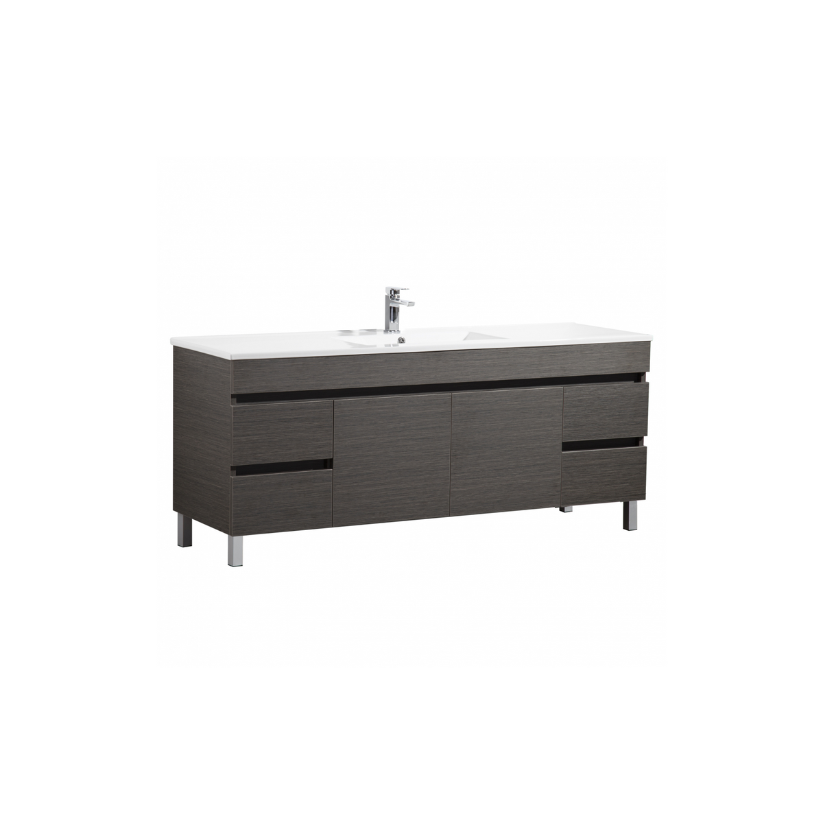 EVIE Floor Vanity 1500 mm – Dark Brown PVC | Bathroom Vanity – Ava Home ...