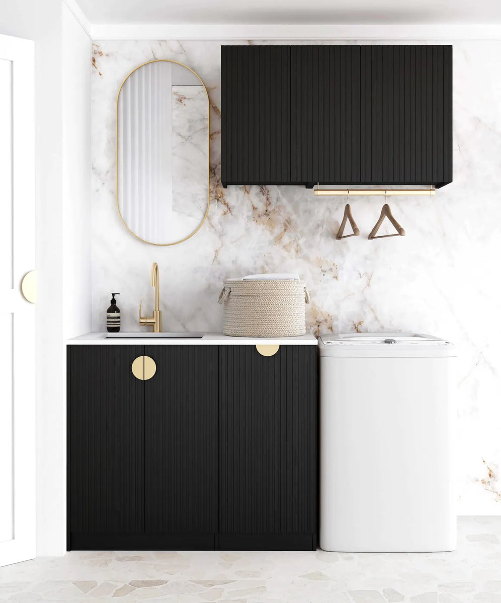 Marlo Laundry Kit 1715 × 600 × 2100 mm – Black | Laundry Cabinet – Ava ...