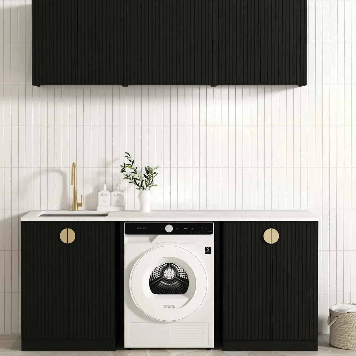 Marlo Laundry Kit 1960 × 600 × 2100 mm – Black | Laundry Cabinet – Ava ...