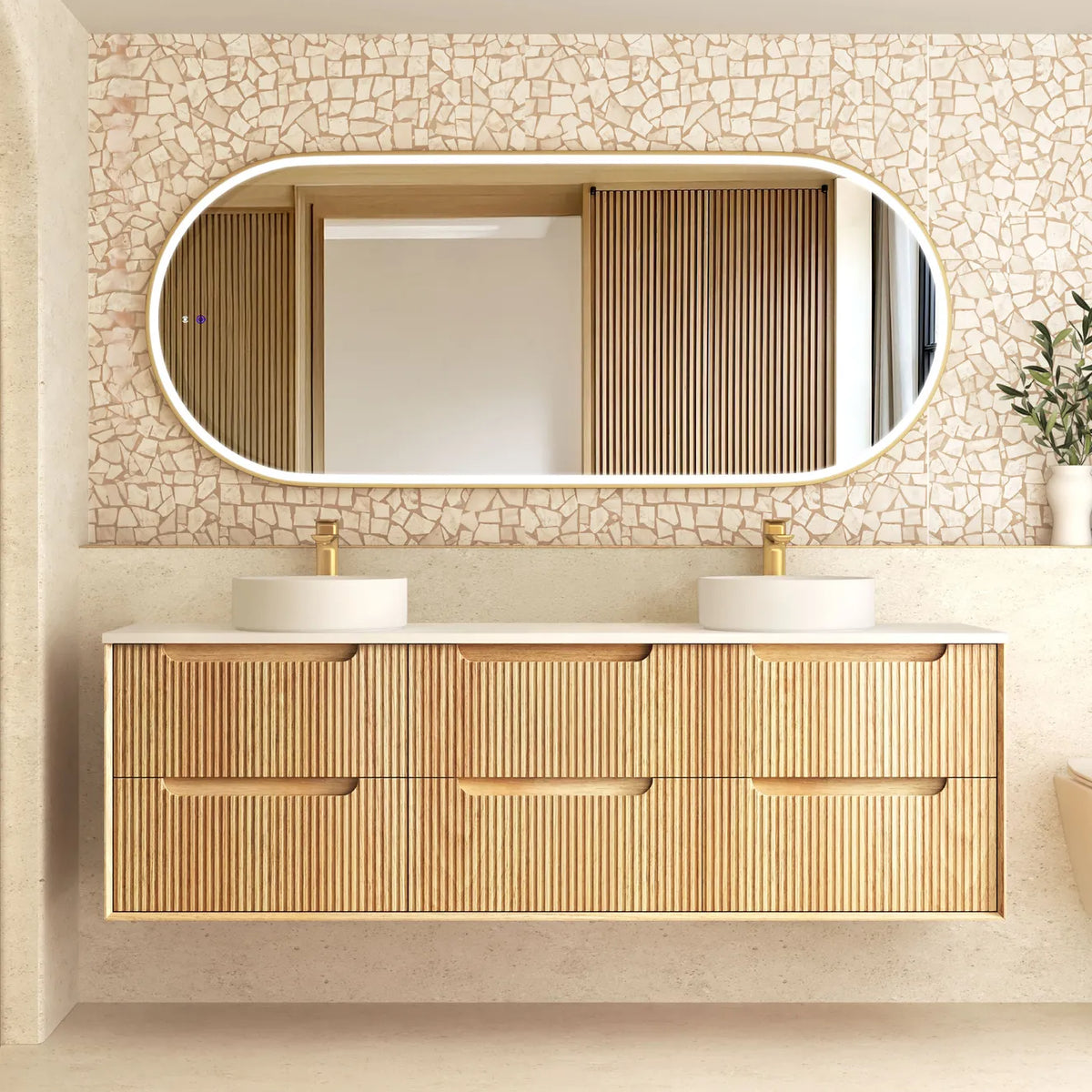 Byron Wall Hung Vanity 1800mm - Woodland Oak | Bathroom Vanity – Ava ...