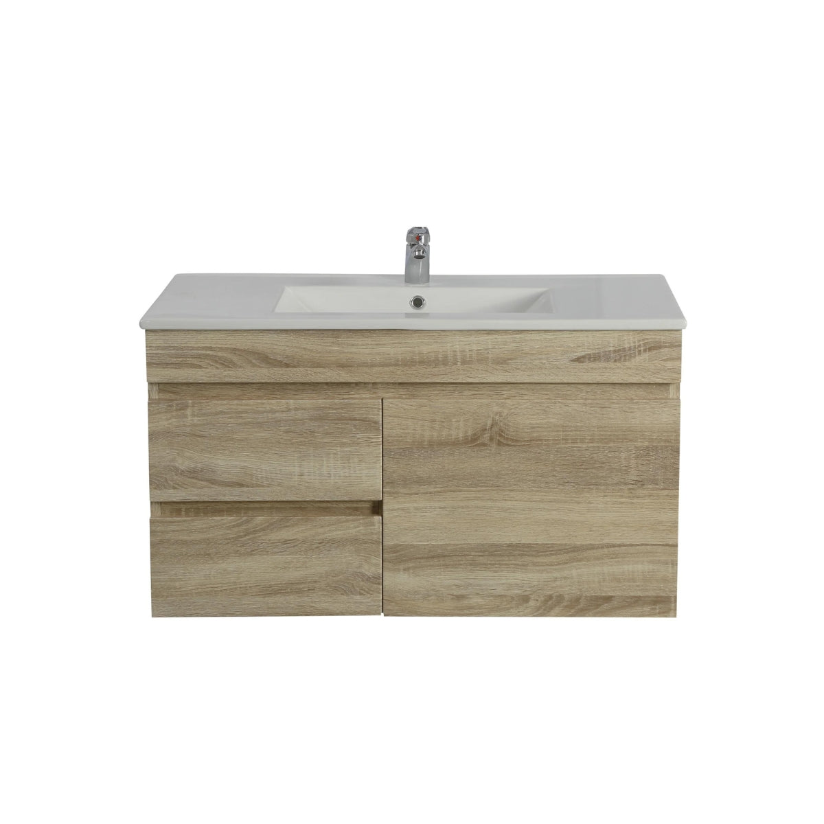 Berge Slim Wall Hung Vanity White Oak (750 x 350mm) – Ava Home Interiors